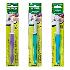 CLOVER Clover Amour Crochet Hook Set, 10mm, 12mm, and 15mm