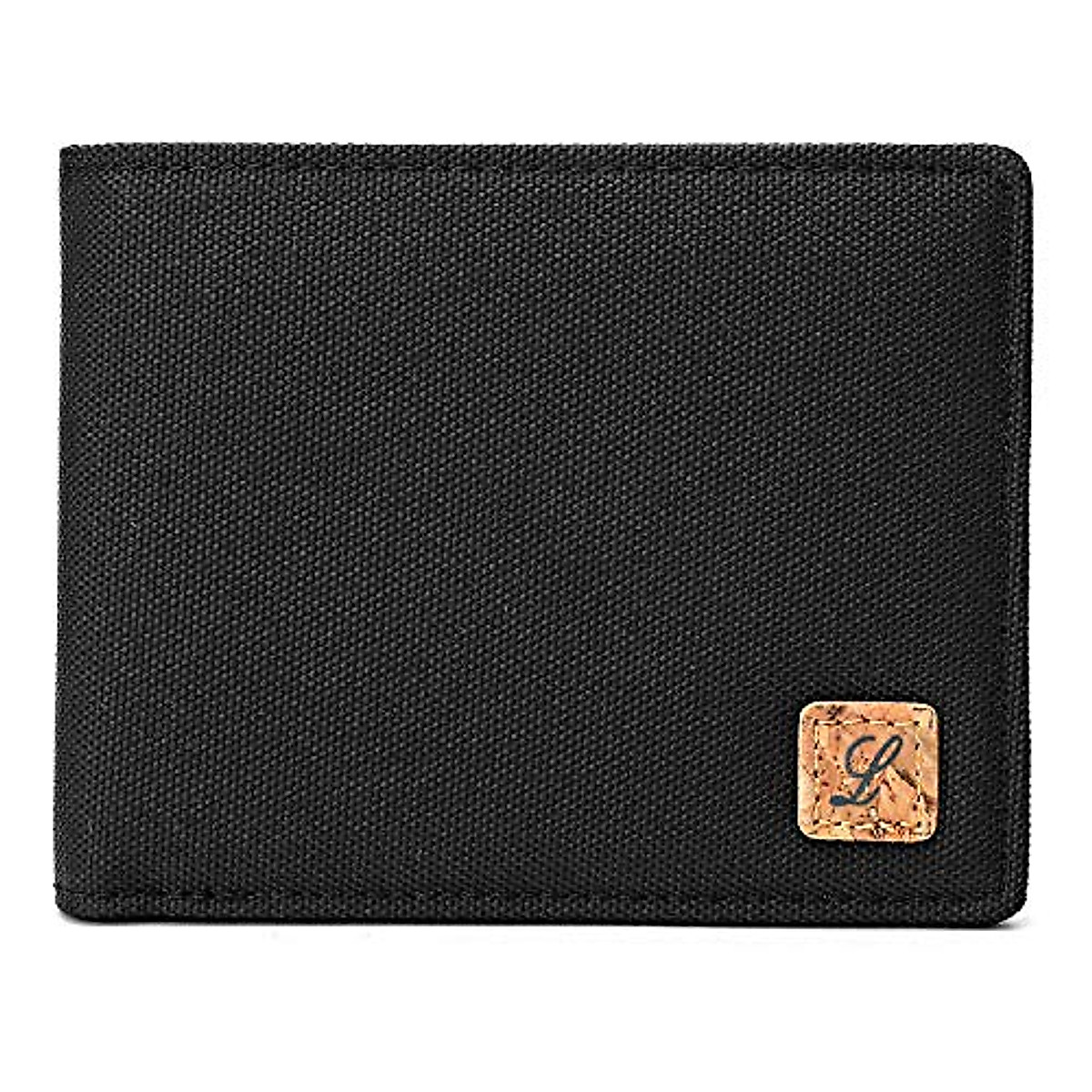 Lanyani Mens Minimalist Slim Fabric Wallet Bifold RFID Blocking Thin Small Front Pocket Wallet Boys (Black)