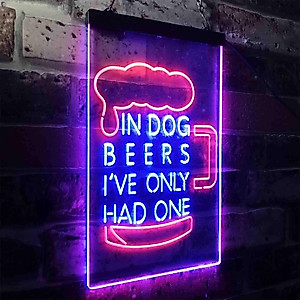 ADVPRO in Dog Beers I've Only Had One Bar Décor Dual Color LED Neon Sign Red & Blue 8.5" x 12" st6s23-i3419-rb