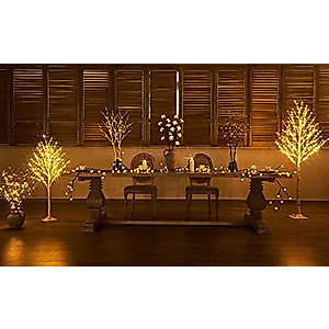 Birchlitland LED Birch Tree 4FT 200L Warm White Fairy Lights, Lighted Trees for Indoor Outdoor Home Thanksgiving Christmas Holiday Decoration
