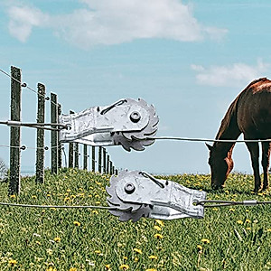 Fence Shock Electric Fence Wire Strainer, 10PCS Heavy Duty Inline Wire Tensioner, Wire Ratchet Tensioner for Electric Fence, Farm Fence