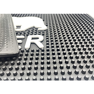 Beer Bear With Deer Antlers 17.7" x 11.8" Funny Bar Spill Mat Rail Countertop Accessory Home Pub Decor Slip Resistant Durable Thick Bar Covering for Craft Brewery Kitchen Cafe and Restaurant Accessory