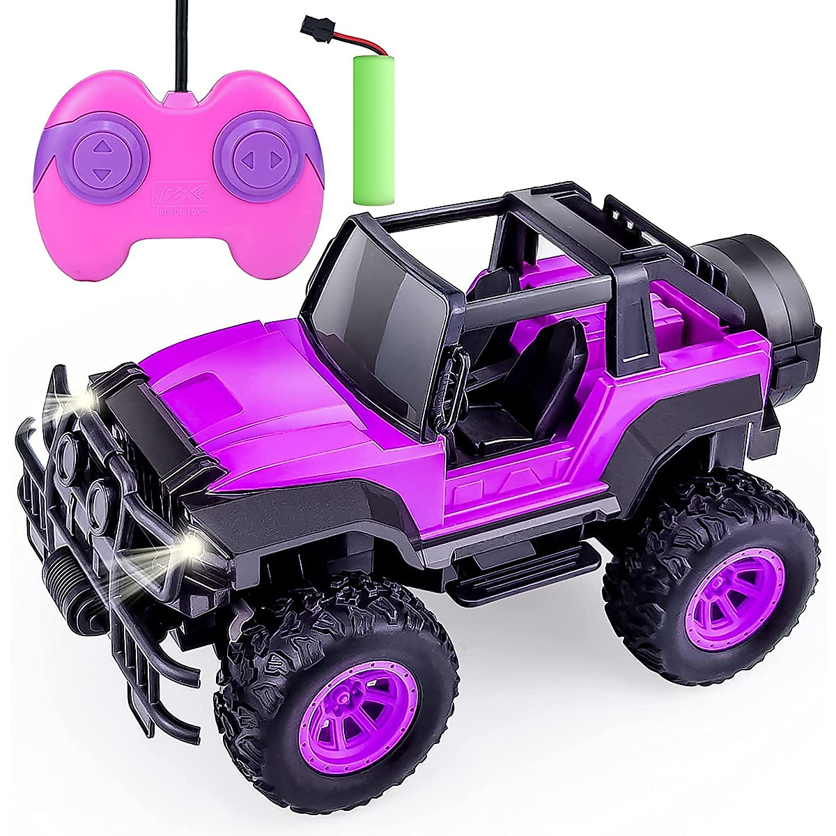 YongnKids Remote Control Car for Girls Boys, Rc Car Toy for 3 4 5 6 7 Years Old - 1:20 Scale Rc Truck with Road Vehicle for Kids Birthday Easter Christmas Toy Gift,Purple