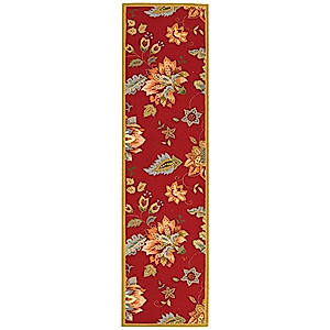 SAFAVIEH Chelsea Collection Runner Rug - 2'6" x 6', Red, Hand-Hooked French Country Wool, Ideal for High Traffic Areas in Living Room, Bedroom (HK306C)