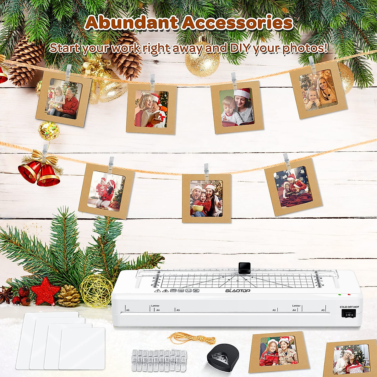 Laminator A3, Laminator Machine 13 Inches with 30pcs Laminating Sheets, 70s Quick Warm-up Cold and Thermal Laminator Kit Build in Paper Trimmer and Corner Rounder for Home School Office Use