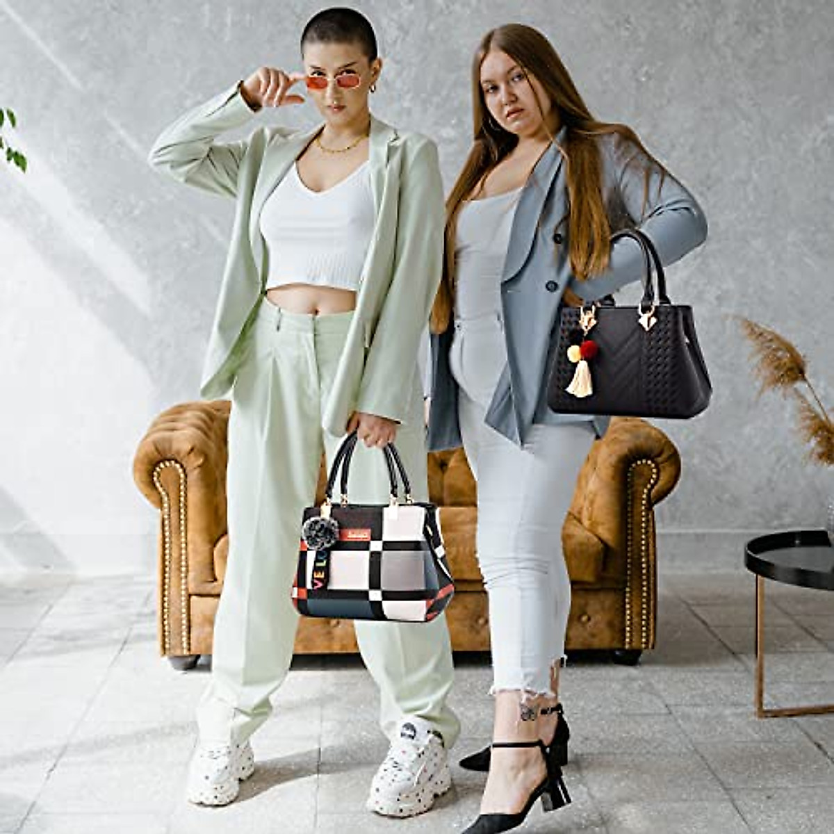 Small Women Satchel Handbag Ladies Purses Handbags Women Crossbody Bag Black PU Leather Tote Bag Shoulder Bag Gifts for Her