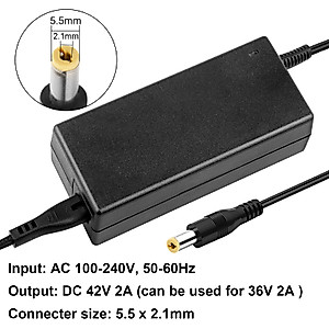 42V 2A Charger Fast Charge (Round tip 5.5 x 2.1mm Connector! Pls Check!) for Jetson, Gotrax, Hiboy, Swagtron and Other Brands Electric Equipment (Fit 36V Lithium Battery Pack)