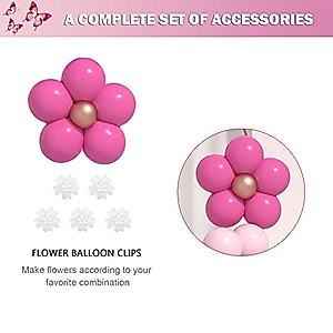 Pink Balloon Arch Garland Kit, 5+12+18 inch Hot Pink Metallic Rose Gold Light Pink Balloons For Woman and Girls Birthday Party Princess Theme Party Wedding Engagement Party Baby Shower