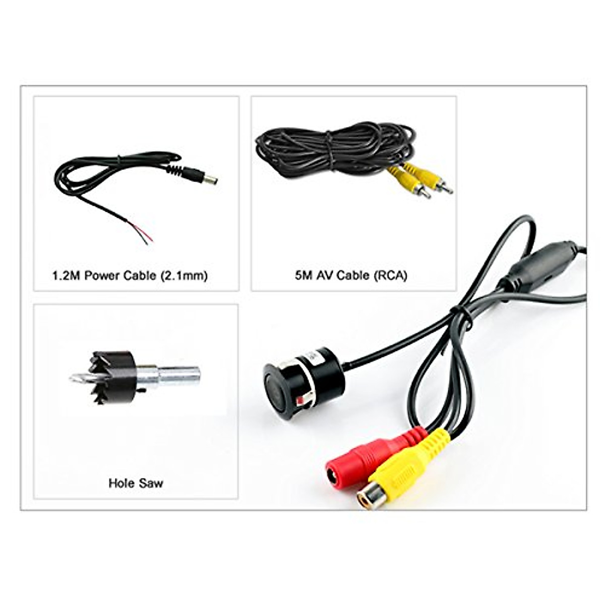 Front View Camera, EKYLIN Car Auto Front View Camera Forward Cam Screw Bumper Mount Universal Fit Non-Mirror Image w/o Parking Assistance Grid Lines