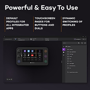 Loupedeck Live S - The Streaming Console for Desktop Productivity, Full Stream Control and Content Creation with Customizable LED Touchscreen Buttons, Dials and RGB Buttons, Works with PC and Mac