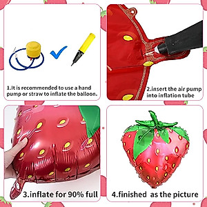 DUILE Strawberry Birthday Party Decorations Strawberry Balloons Garland Arch Kit Strawberry First Birthday Baby Shower Summer Fruit Party Decoration