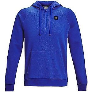Under Armour Mens Rival Fleece 1/2 Zip Hoodie, (486) Versa Blue Light Heather / / Onyx White, XX-Large
