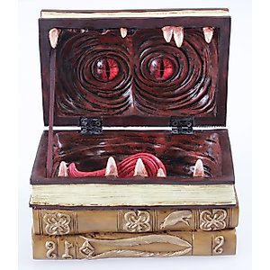 Forged Dice Co Dice Box Mimic Chest - Tomes of Terror - Container Holds up to 10 Sets of Polyhedral Dice - Dice Storage Box Fits Polyhedral Metal Dice D&D Miniatures - Dungeons and Dragons Accessories