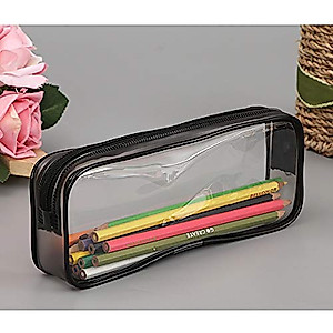Onene 6 Pieces Clear PVC Pen Pencil Case with Zipper, Transparent Pencil Bag Makeup Pouch