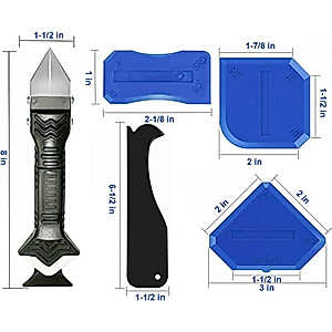 6 in 1 Silicone Caulking Tools 14Pcs Caulk Nozzle Applicator Finisher Kit Sealant Finishing Tool Grout Scraper Reusable Caulking Tool for Kitchen Bathroom Window