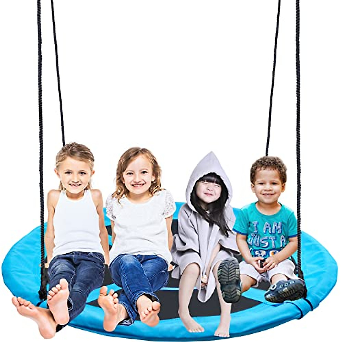 Homde 60 Inch Flying Saucer Swing Anti-Fade Tree Swing Set with 2pcs 5ft Extra Long Strap Load 2200lbs