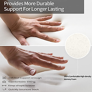 Gel Seat Cushion for Long Sitting - Memory Foam Chair Pillow for Sciatica Pain Relief - Orthopedic Gel & Memory Foam Coccyx Cushion for Tailbone Pain - Office Chair Cushion for Back Pain Grey