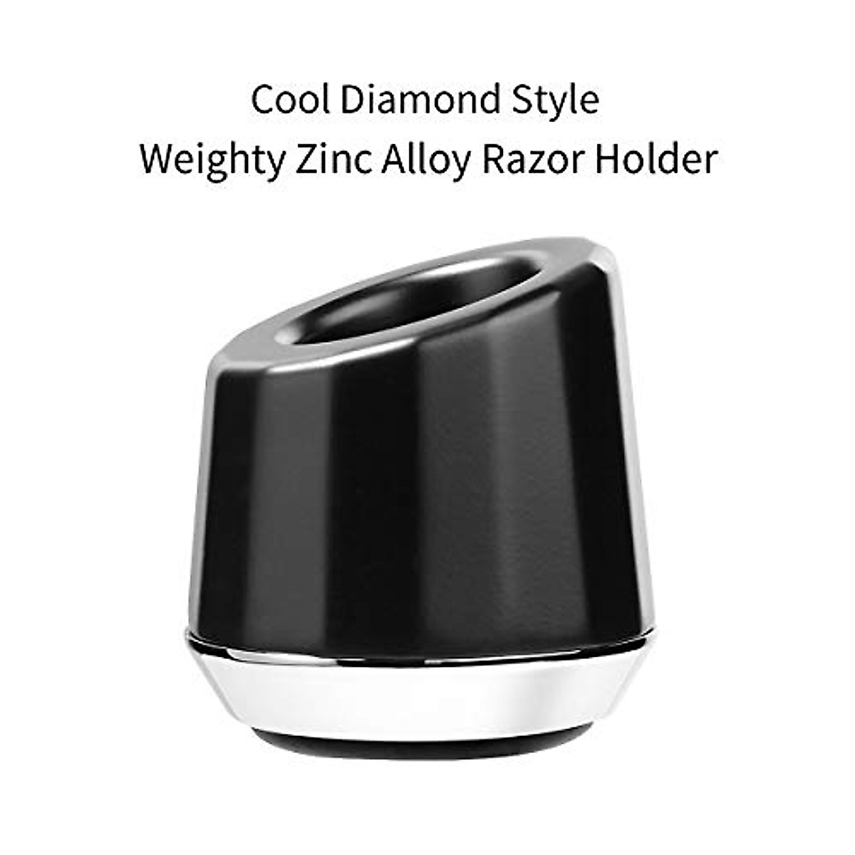 ERAVOR Men's Shaving Razor Stand, Zinc Alloy, Safety Razor Holder Base, Opening Dia 0.78" (2cm), Razor Holder for Men (Black)