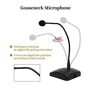 EBTOOLS Wired Microphone, 360 Degree Omnidirectional Highly Sensitive Noise Reduction Desktop Microphone, with 5m XLR Cable, Suitable for Meetings, Voice, Games, Karaoke