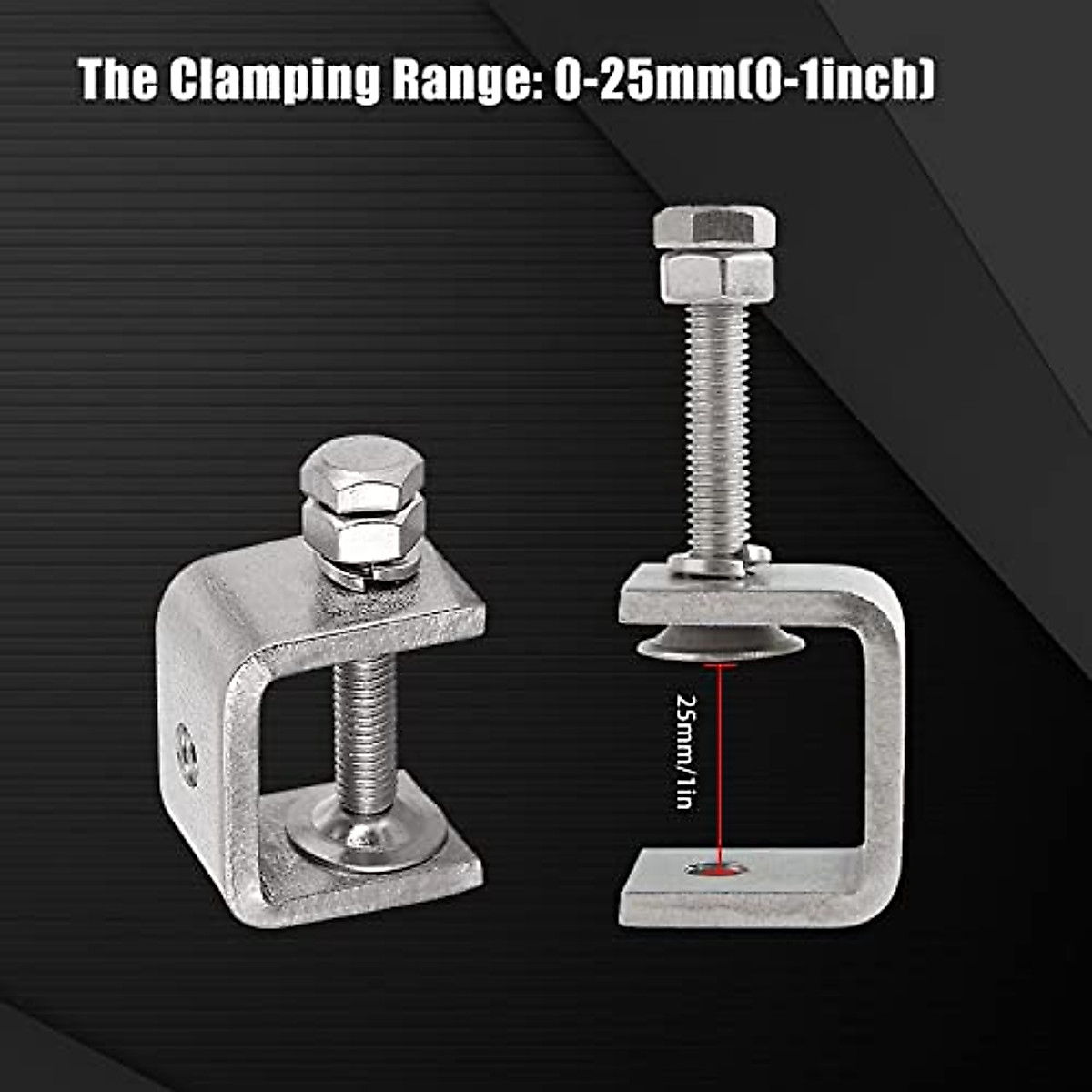 8 Pack Tiger Clamp Heavy Duty C-Clamp with Adjustable Wide Jaw Openings 304 Stainless Steel C Clamp G-Clamp for Woodworking Mount Welding Building Household Desktop