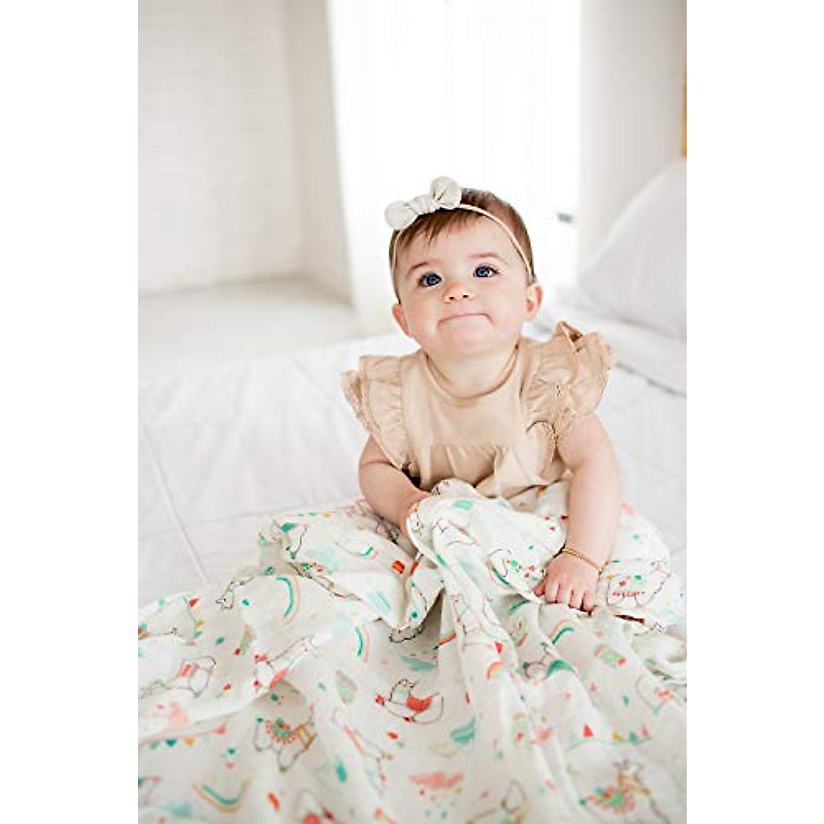 Loulou Lollipop Soft Baby Swaddle Blanket Muslin Wrap Receiving Blanket for Newborn to Toddler Girl and Boy, Large 47” by 47” - Llama…