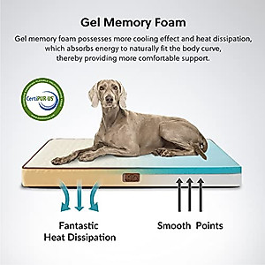 Bedsure Orthopedic Dog Bed for XL Dogs - Memory Foam Dog Beds, 2-Layer Thick Pet Bed with Removable Washable Cover and Waterproof Lining (44x32x4 Inches), Spicy Mustard