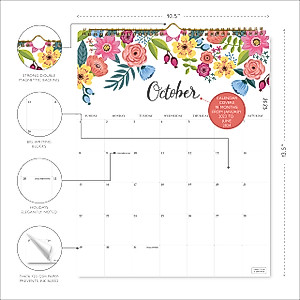 S&O Vertical Floral Wall Calendar from Jan 2023-Jun 2024 - Tear-Off Monthly Calendar - 18 Month Academic Wall Calendar 2023-2024 - Hanging Calendar to Track Anniversaries & Appointments - 10.5x13.5”in