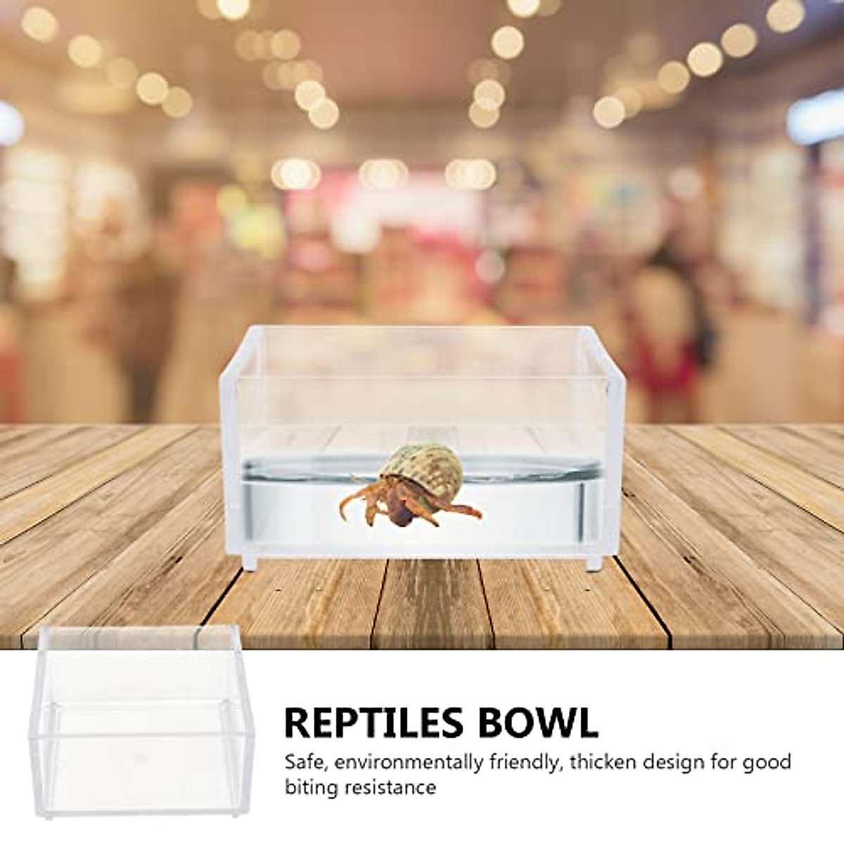 balacoo 2pcs Acrylic Reptile Terrarium Reptile Aquarium Breeding Tank Transparent Reptile Feeding Box Bathing Pool for Frogs Hermit Crabs Lizards Tank
