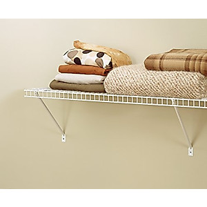 ClosetMaid 5632 Super Slide Ventilated Shelf Kit With Closet Rod, 6' by 12", White & Wire Shelf Kit with Hardware, 4 Ft. Wide, for Pantry, Closet, Laundry, Utility Storage, White Vinyl Finish