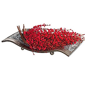 Creative Scents Schonwerk Centerpiece for Dining Room -Crackled Mosaic Design- Home Coffee Table Decor Decorations Centerpiece for Dining/Living Room- Best Wedding Gift (Silver)