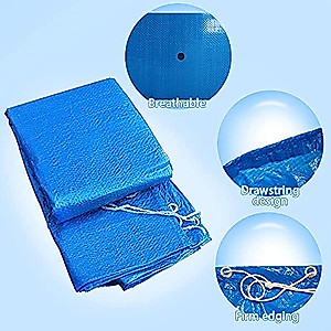 Round Pool Cover, Solar Covers for Above Ground Pools, Dust Pool Cover Protector with Drawstring Design for Round Inflatable Swimming Pools, Hot Tub Dustproof Cover (10FT)