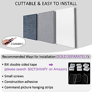 BXI Sound Absorber - 16 X 12 X 3/8 Inches 6 Pack High Density Acoustic Absorption Panel, Sound Absorbing Panels Reduce Echo Reverb, Tackable Acoustic Panels for Wall and Ceiling Acoustic Treatment