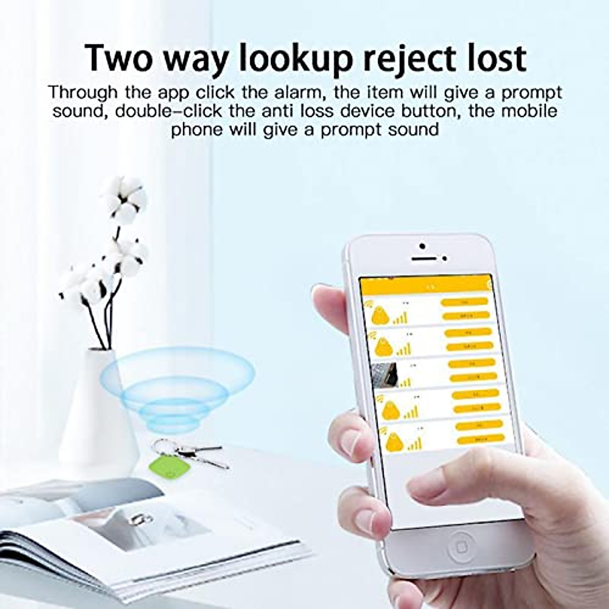Bluetooth Key Finder Keychain GPS Tracker, Smart Bluetooth Tracker Portable Anti Lost Tracking Locator, Intelligent Waterproof Key Finder with App for Kids Pets Collar Wallet Luggage Device