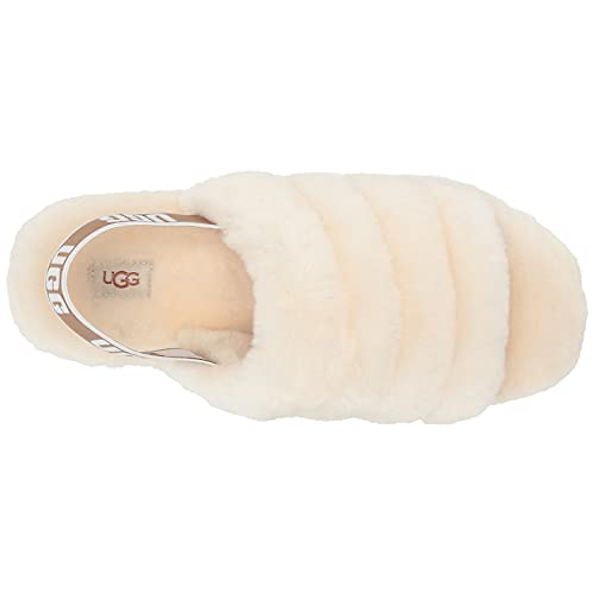 UGG Women's Fluff Yeah Slide Slipper, Natural, 9 M US