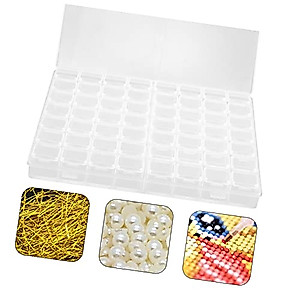 EXCEART 8 pcs Bead Plastic Nail DIY Dividers Compartment Diamond with Art Container Organizer Craft Lids Fishing Grids Embroidery Transparent Diamonds Adjustable Jewelry Storage Cases