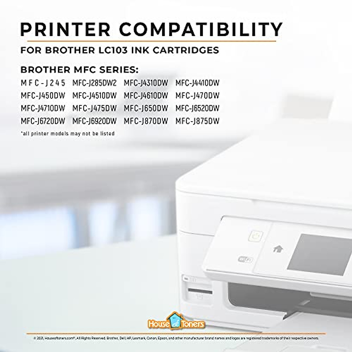 Houseoftoners Compatible Ink Cartridge Replacement for Brother LC103 XL LC 103 for MFC-J450DW MFC-J470DW MFC-J6920DW MFC-J870DW (6B/3C/3M/3Y, 15PK)