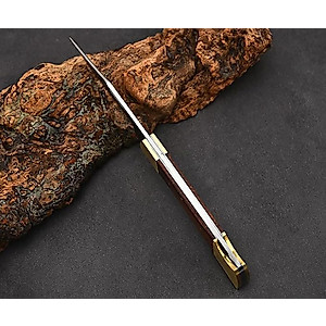 Generic Outdoor Camping Pouch Folding Knife - with 3.54-Inch Stainless Steel Blade, Sharp And Durable - Pocket Knife, Compact And Easy to Carry And Store, A Suitable Gift for Men And Women, Brown