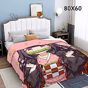 Anime Nezuko Blanket Ultra Soft Flannel Throw Blanket Cozy Warm Blanket Gifts for Kids Adults 50&quot;x40&quot;