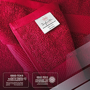 Infinitee Xclusives Luxury 100% Ring-Spun Cotton Bath Towels Set of 4 (27x54 inches) – Soft, Absorbent & Quick-Drying Towels for Bathroom, Gym, Spa & Hotel Use (Intimate Red)