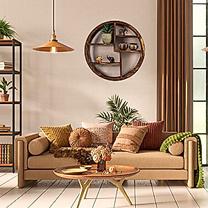 FTUREERA Crystal Shelf Display for Stones, Essential Oils & Whichy Decor, Wall Hanging Decor for Bedroom, Unique Crystal Holder for Meditation Decor