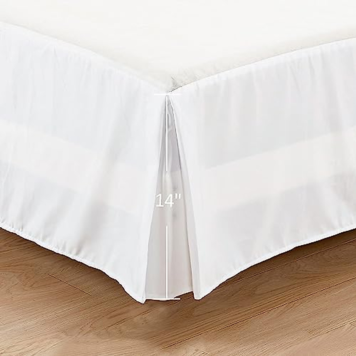 JML California King Comforter Set, 7 Piece Pinch Pleat Bed in a Bag Set with Shams and Decorative Pillows - Luxury Pintuck Microfiber Down Alternative Bedding Comforter Sets,White