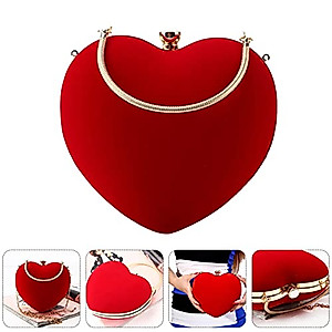 1pc Clutch Party Tote Pouch Elegant Without Storage Chain Portable Shoulder Shape Banquet Evening Handmade Handbag Wedding Girls Purse Gifts Red Mini Capacity Bag Women Lady Large