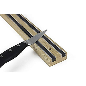 Magnetic Knife Holder Rack Bar Kitchen Utensils Organizer Heavy Duty Wood Structure Knife Strip Easy to Mount with Included Anchors and Screws 16 Inches