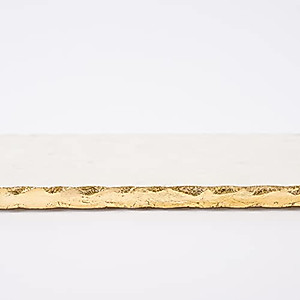 Mud Pie - 40700003 Mud Pie Marble and Gold Edge Hostess Set Serving Platter, One Size, white