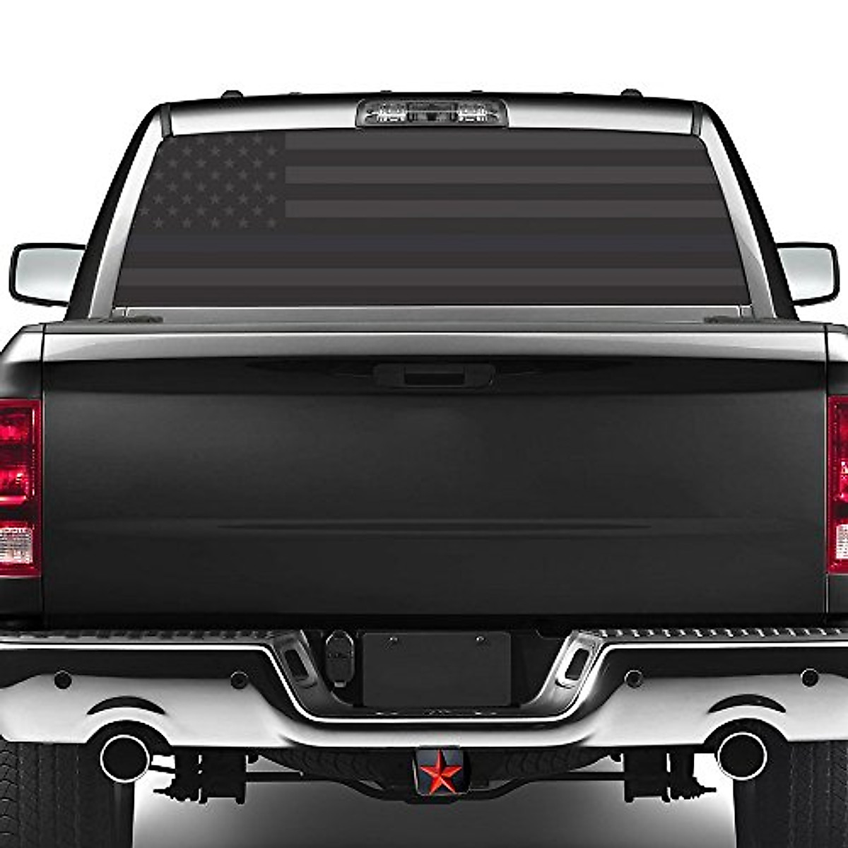 LFPartS Rock Star 3D Red Emblem on Black Trailer Metal Hitch Cover Fits 2" Receivers New