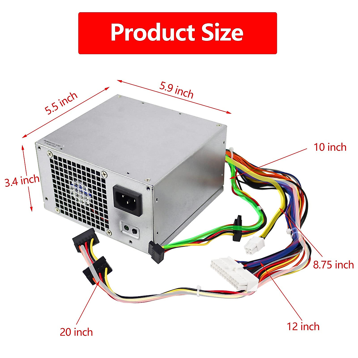 ARLBA 300W Power Supply L300PM-00 New Replacement for dell Optiplex 301 7010 9010 Inspiron 3847 570 560 300 Precision T1500 T6100 T1650 Vostro 400 PS-6301-05DF X9GWG Mini Towers MT Systems