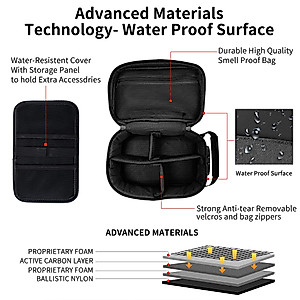 IDEATECH Smell Proof Bag Stash Box, Smell Proof Containers with Combo Lock, Odorless Travel Storage Bag, Home Organizer Case Lock Box with Accessories, Smell Proof Box Gift for Women/Men