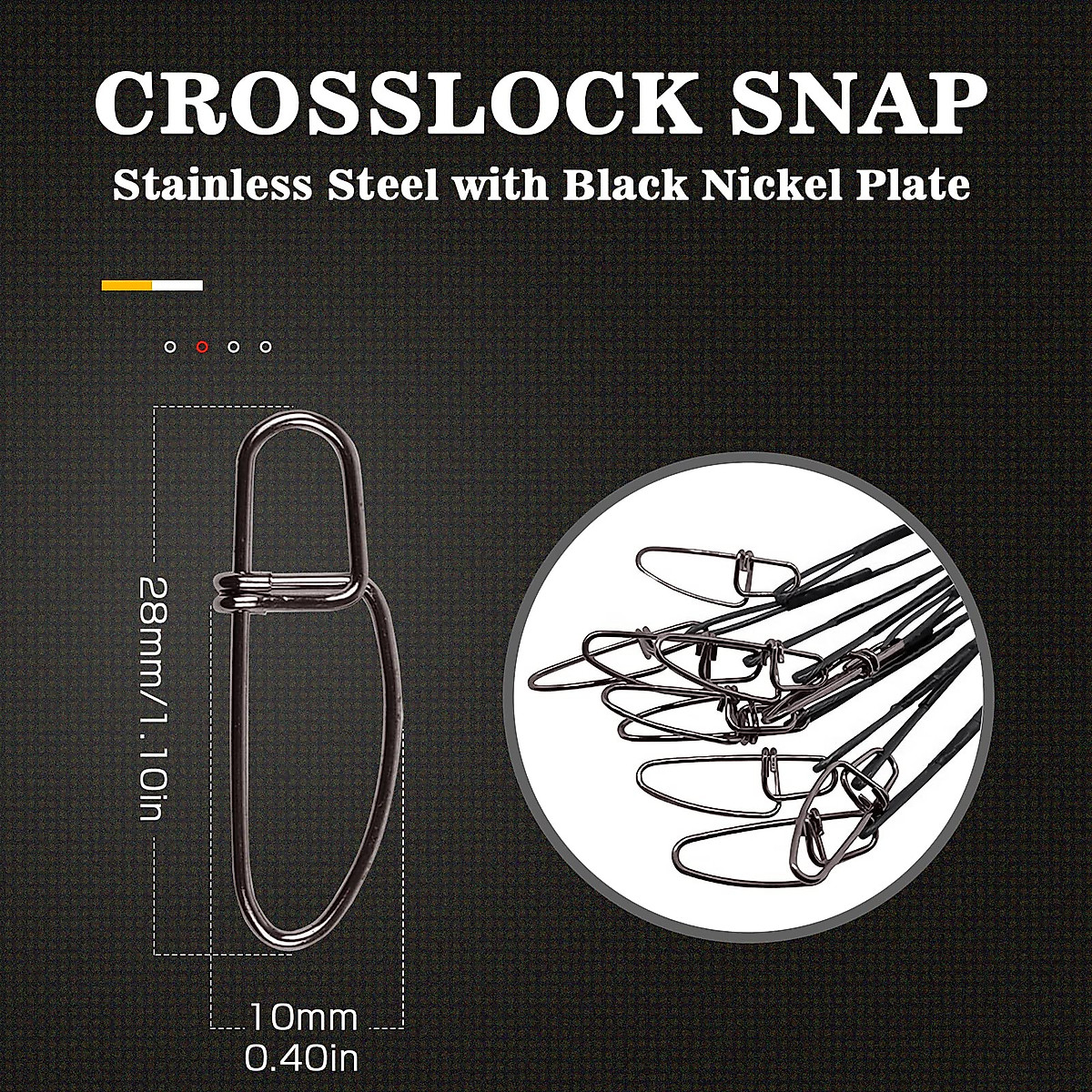 AMYSPORTS High Strength Fishing Leader Kit Heavy Rig Fishing Leaders Swivel Saltwater Line Wire Leader Snap Connector 20pcs 20inch 120lb