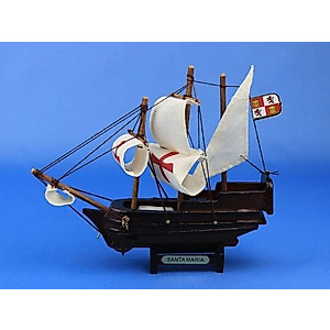 Hampton Nautical Santa Maria Tall Model Ship, 7" , Brown