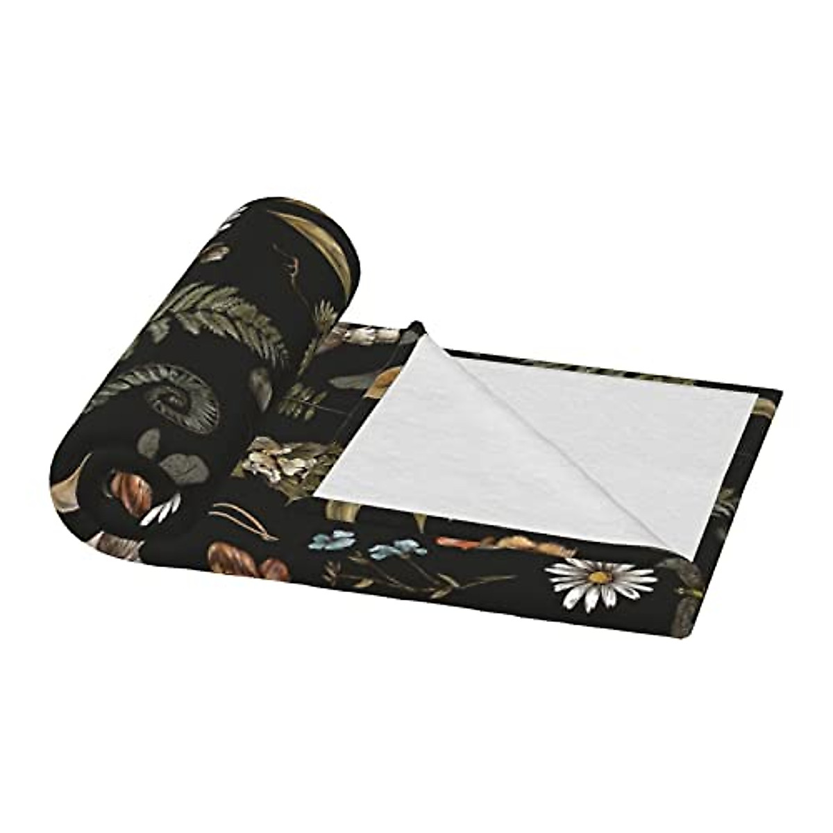 Mushrooms Blanket Soft Flannel Fleece Throw Blanket for Couch Sofa Bed (Wild Forest Mushrooms, 60x50in)